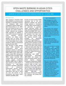 Open Waste Burning in Asian Cities: Challenges and Opportunities | CCET